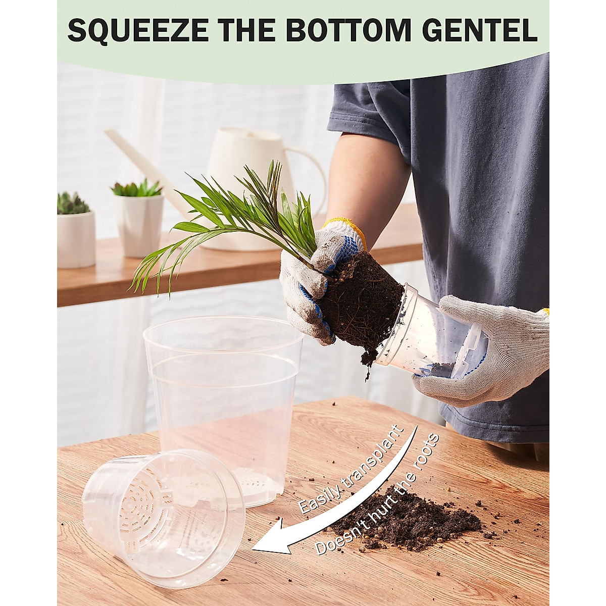 homenote Clear Nursery Pots for Plants,3/4/5 Inch Plant Pot for Planting Plastic Seedling Pots with Drainage Holes Seed Starter Pot Flower Pots High Transparency with 20 Plant Labels (30 Pack)