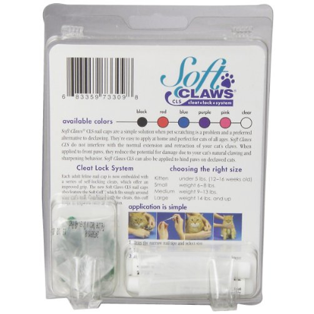 Feline Soft Claws Cat Nail Caps Take-Home Kit, Medium, Green