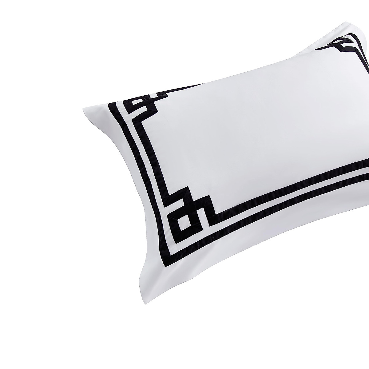 CASA BOLAJ DESIGNED TO DREAM 3 Pcs Do Not Include Filling Duvet Cover Set 100% Egyptian Cotton Sateen Luxury 400 TC (White Black, King)