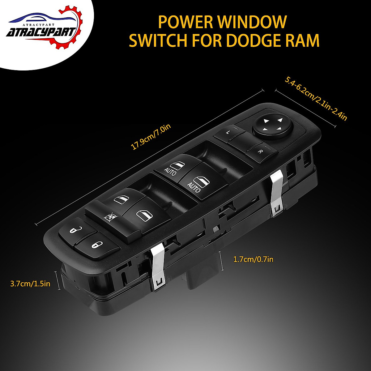 Master Power Window Switch | Compatible with 2009-2012 Dodge Ram 1500 2500 3500 | Replaces# 4602863AD, 4602533AB, 4602533AE, 901-473