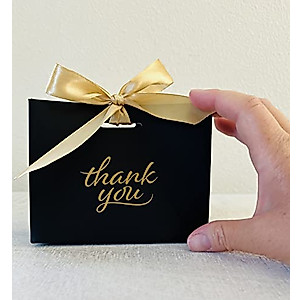Small Thank You Gift Bags - 24 pack - 4.5 x 1.8 x 3.9" - Party Favor Bags - Bulk Gift Bags for Wedding Baby Shower Business