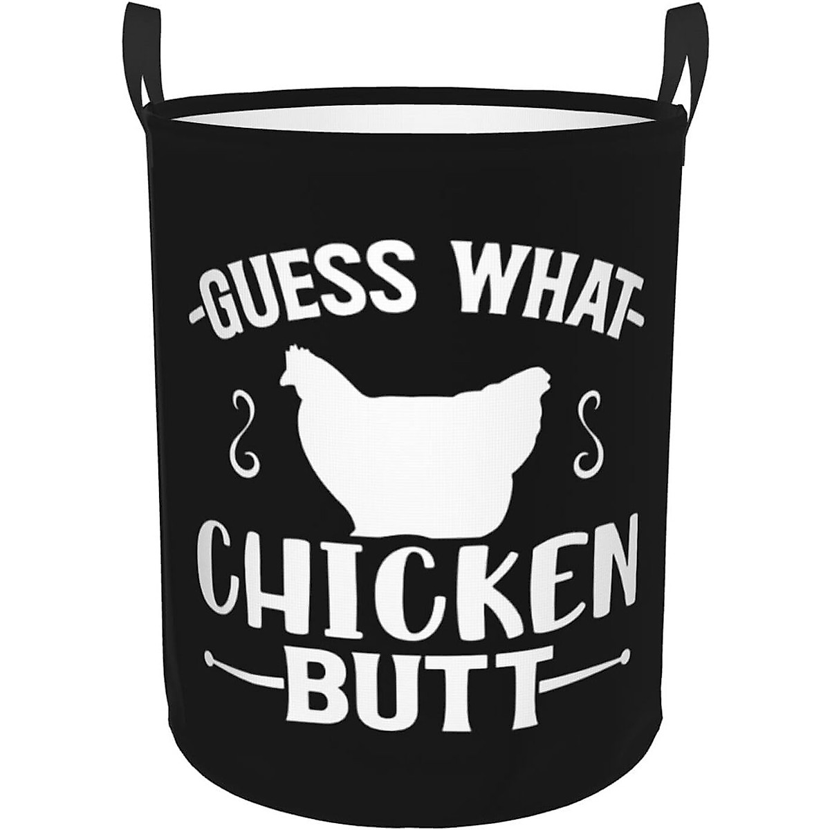 Guess Whats Chicken Butt Clothes Hamper Dirty Clothes Storage Basket Foldable with Handles Laundry Basket, for Bedroom, Bathroom Small