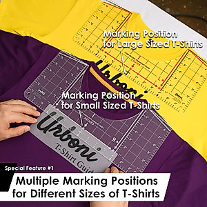 Standard Size - Tshirt Ruler Guide for Vinyl Alignment, T Shirt Rulers to Center Designs, T Shirt Ruler Alignment Tool Placement, Tshirt Guide Ruler Tool for Heat Press, Tee Shirt Ruler for Cricut