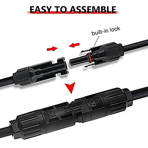 KEDAKEJI 1 Pair Solar Y Connector Solar Panel Parallel Connectors 1 to 4 Solar Connector Solar Cable Wire Plug Tool Kit (M/FFFF and F/MMMM)