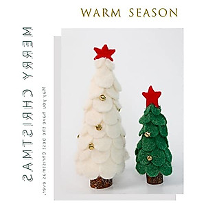 MISNODE Christmas Decoration Handmade Premium Wool Felt Ornament Wool Felt Christmas Tree Ornament Home New Year Party Ornament White Party Holiday Décor
