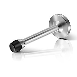 Door Stopper, Door Stop 5 Inch Stainless Steel Brushed Satin Nickel Doorstops, Modern Soft-Catch Mute Door Holder Wall Mount Door Wall Protector Doorstop for Hotel Home Restaurant, Silver