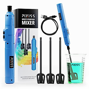 Epoxy Mixer Resin Mixer - Rechargeable Battery Electric Handheld Mixer for Resin Accessories, Epoxy Stirrer for Resin, Silicone Resin Molds Mixing, Epoxy Molds, DIY Crafts Tumblers, 3 Included Paddles