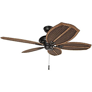 Hampton Bay Palm Beach Ii 48 In. Outdoor Natural Iron Ceiling Fan 191410 by King of Fans