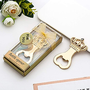 Kinteshun Bottle Opener with Gift Box Packing,Crown Shape Wedding Birthday Baby Shower Party Favor Bottle Opener Souvenir Gift(12pcs,Rose Gold Tone)