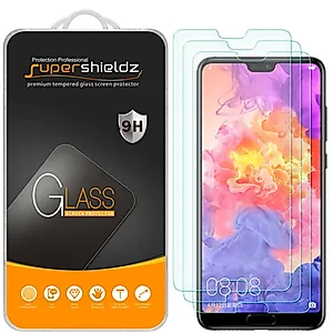 Supershieldz (3 Pack) Designed for Huawei (P20 Pro) Tempered Glass Screen Protector, Anti Scratch, Bubble Free