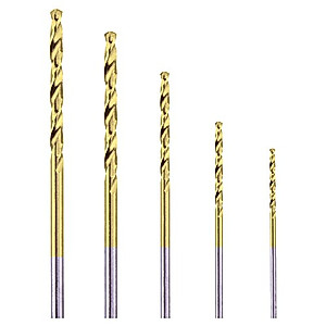 HSS Micro Titanium Coated Twist Drill Bit Set, High Speed Steel Jobber Length Drill, Split Point, 50 PCS Drill Bits Tools, 1/32" to 7/64"（0.8,1.6,2.0,2.5,3.0) for Wood Plastic and Metal