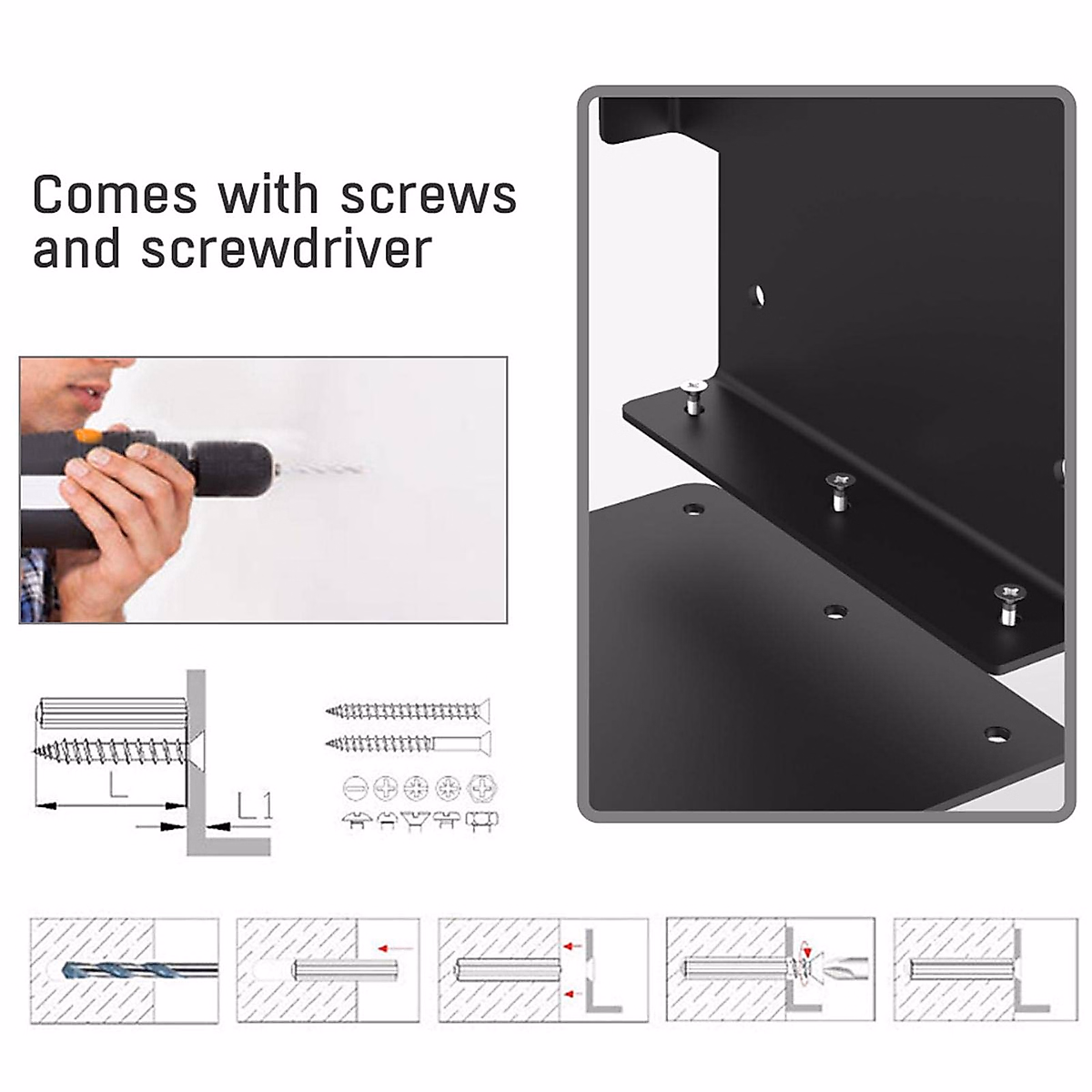 Wall Mount for Xbox Series X, Wall Mount Wall Bracket Holder Horizontal Upward Facing, Media Furniture Audio Video Shelving