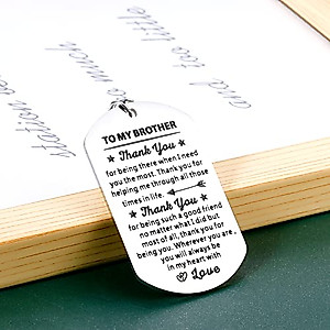 Funny Brother Gift Keychains for Him Men Cousins Brother Christmas Birthday Valentines Day Graduation Jewelry for Big Brother from Little Brother Sister in law Adult Teen Girl Boy Sibling Family