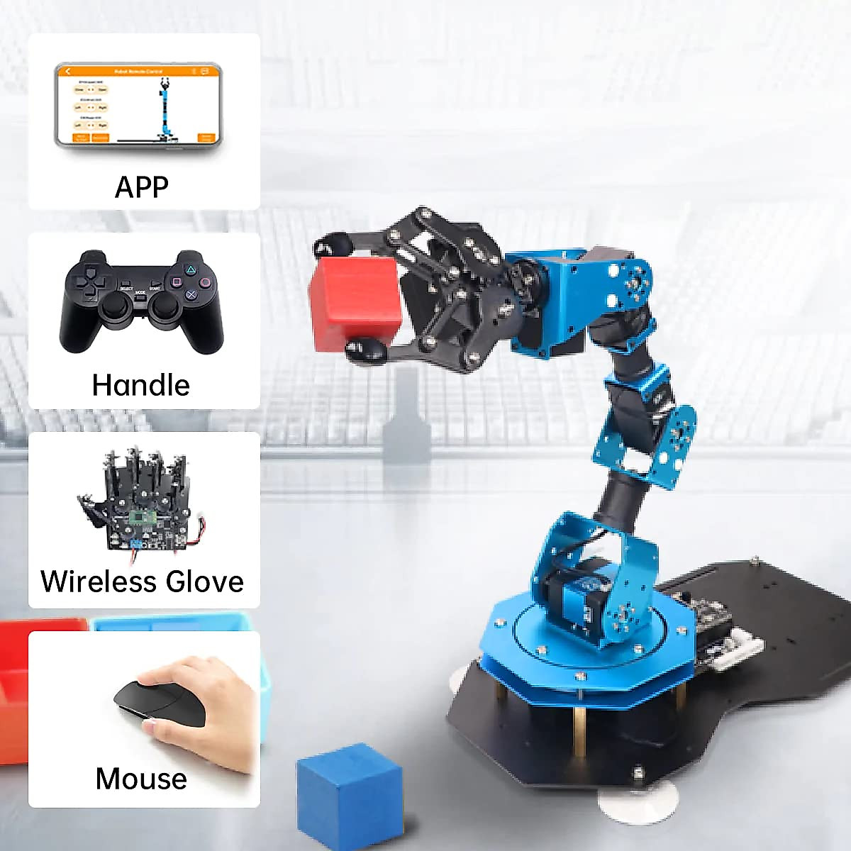 Hiwonder xArm ESP32 Robotic Arm Open Source Robot Support MicroPython Programming with Sensors for Secondary Development Kit (with ESP32)