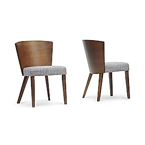 Baxton Studio Sparrow Wood Modern Dining Chair, Brown, Set of 2, 20.62L x 22W x 31.25H
