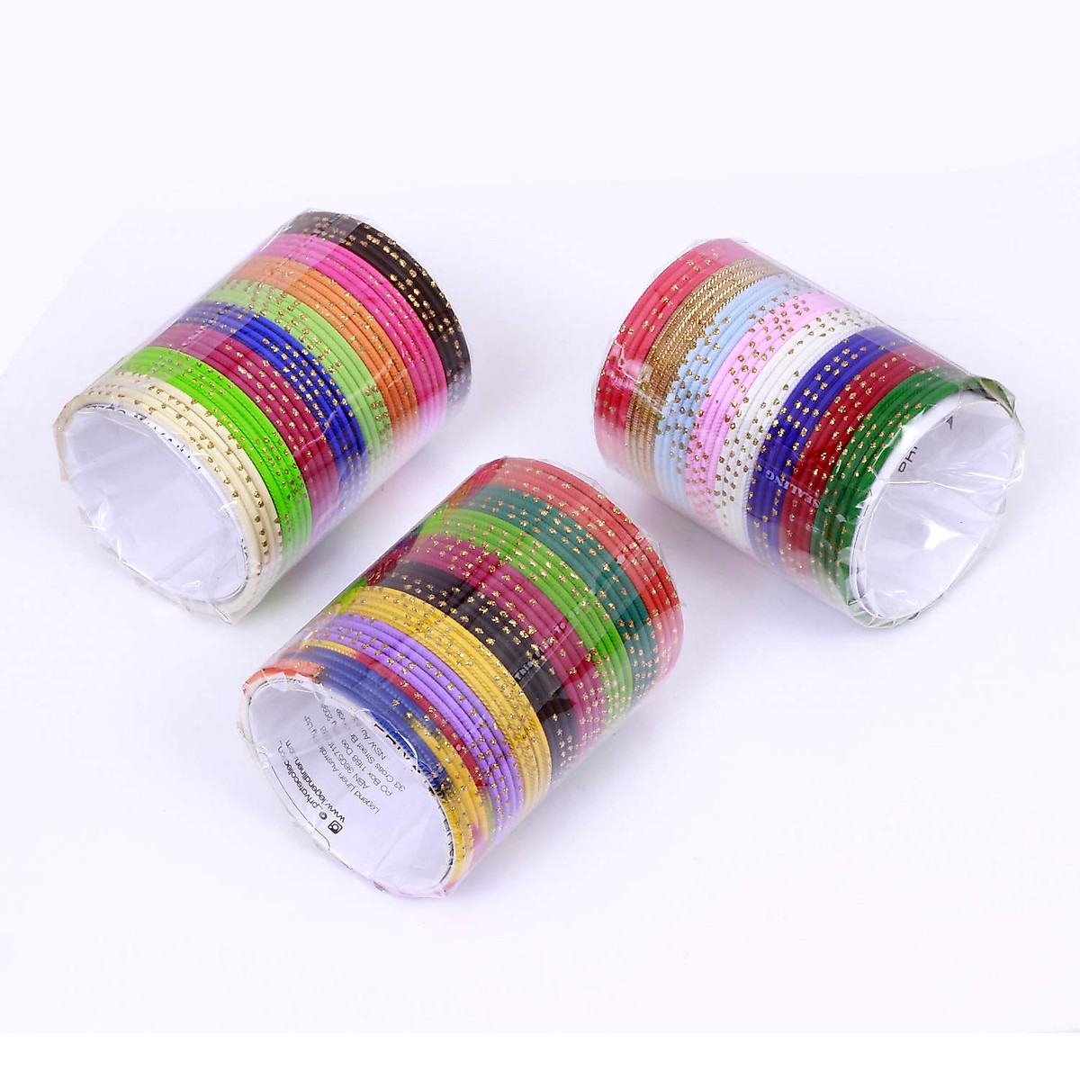 SANARA Indian Traditional Partywear 96 pcs Multi Color Metal Bangle Churi Set Bollywood Indian Traditional Arrangement Wedding Wear Costume Bangle Set (2.6)