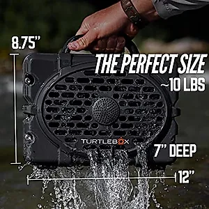 Turtlebox Gen 2: Loud! Outdoor Portable Bluetooth Speaker | Rugged, IP67, Waterproof, Impact Resistant & Dustproof (Plays to 120db, Pair 2X for True L-R Stereo), Thunderhead Gray/Black