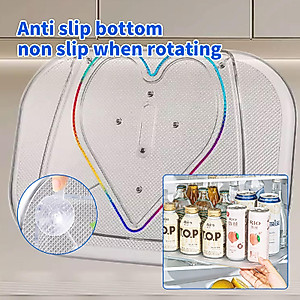 Square Lazy Susan for Refrigerator,Countertop Condiment Storage Rack, Lazy Susan Cabinet Organizer,Household Rotating Storage Rack for Kitchen,(13.78 * 10.24in).…