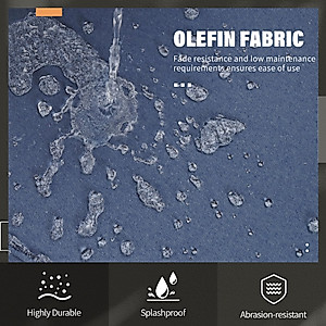 Solaste Aluminum Patio Furniture Set, 5 Seats Modern Outdoor Conversation Set Sectional Sofa with Upgrade Cushion and Coffee Table,Black Frame and Blue Cushion