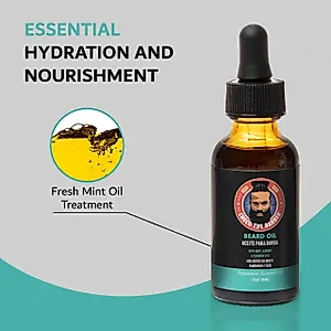 CHECO THE BARBER Beard Oil: with all mint, almond and soy oils, beard oil, with excellent and nourishing ingredients, Premium quality beard oil, (1 Fl oz)
