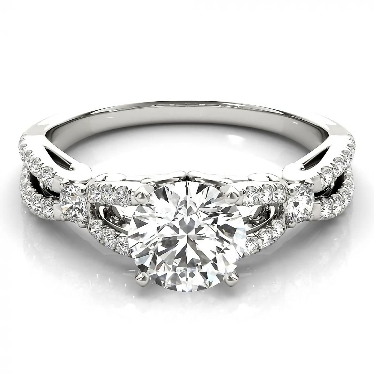 1.45 Carat (ctw) Moissanite Engagement Rings 10K 14K 18K Gold Ring For Women Rings Platinum Plated Silver Moissanite Rings -3762