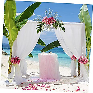 DECHOUS 1pc Chiffon Backdrop Curtain Wedding Backdrop Curtain Macrame Curtain Background Drapery Arches for Weddings White Wedding Dresses for Bride White Decor Wedding Background Drapery