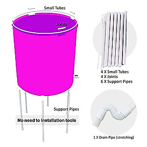Portable Plastic Bathtub, Folding Spa BathTub for Adults,23"×25" Freestanding Soaking Tub Non-Inflatable Ice Bath Tub, Thickened Thermal Foam to Keep Temperature (Purple Bathtub)