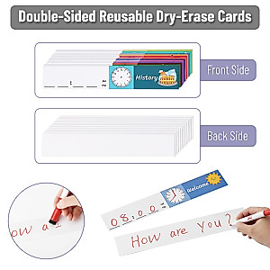 Mr. Pen- Daily Schedule Pocket Charts, 13+1 Pocket, 26 Double Sided Reusable Cards(13 Colored+13 Blanked), 12.8”x35” Pocket Chart for Classroom, Classroom Pocket Chart, Classroom Schedule Pocket Chart