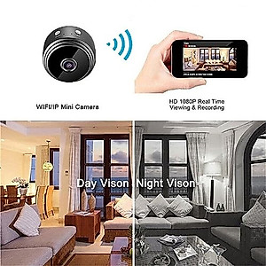 Gosuguu Mini 1080P HD Camera Wireless WiFi for Home - Security Cam Night Vision Motion Detects with 360° Adjust Snake Tube,Built-in 320mA Battery,Support 2.4GHZ WiFi