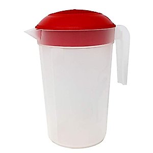 Tribello LARGE 1.3 Gallon Water Pitcher, Plastic Juice Pitcher With Lid - Dishwasher Safe, BPA Free, Colors May Vary (1.3 Gallon)