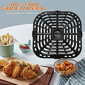 BeranWung 6QT Air Fryer Grill Plate for Instants Vortex Plus Air Fryers, Upgraded Air Fryer Grill Pan, Air Fryer Crisper Tray Rack Grate Insert Pan for Instants Vortex 5.7QT 6QT Air Fryers