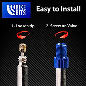 Bike Bits Presta Valve Adapter - Convert Presta to Schrader - French/UK to US - Inflate Tire Using Standard Pump or Air Compressor (5 Pack) (Sky Blue)