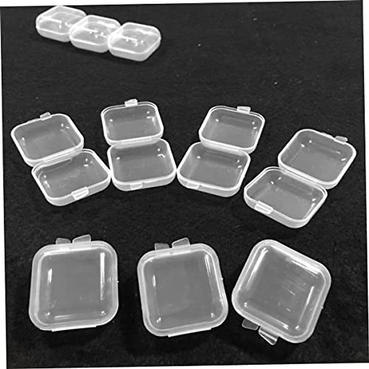 Eioflia Small Clear Storage Box Beads Storage Box Clear Plastic Storage Containers for Small Items Crafts Jewelry 50PCS Style1