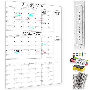 3 Month Dry Erase Wall Calendar for Easy Planning – Erasable 30" x 45" Calendar for White Boards - A Great Planner and Visual Organizer For Your Home or Office Wall