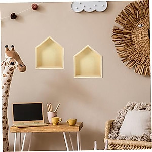 TOPPERFUN Storage Holder Display Shelf Boho Decor Wall Shelf Tiny House Home Decor Display Shelves Home Shelves Kitchen Shelves Floating Bookshelf Wall Mounted Storage Shelf Wall Holder Wood