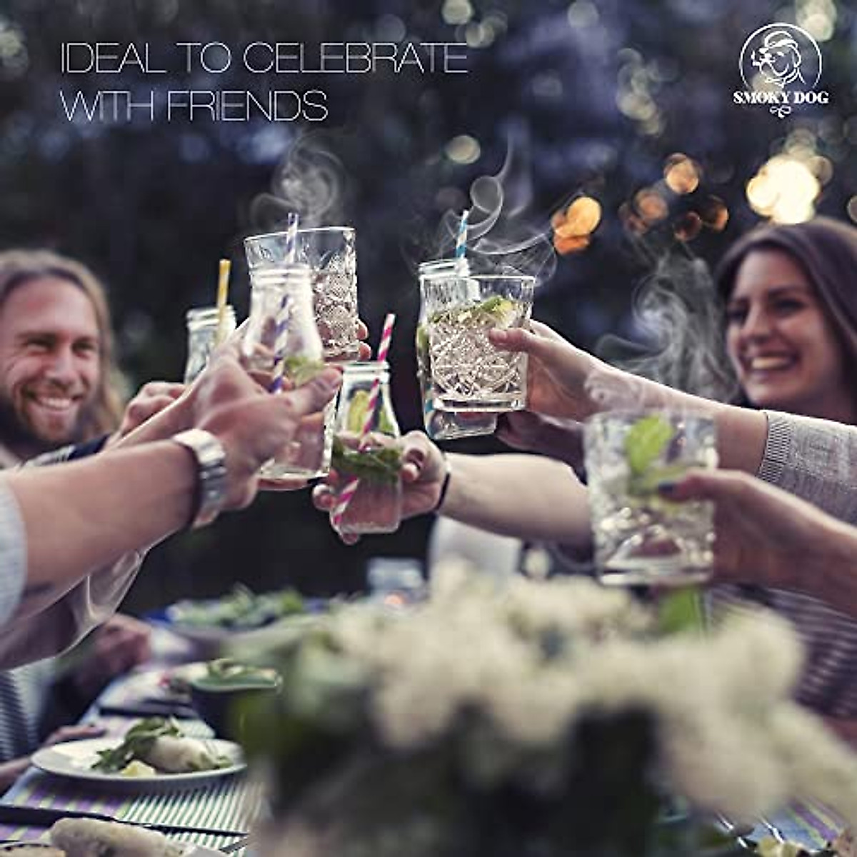 Smoky Dog Cocktail Smoker Kit with Torch for Whiskey and Old Fashioned Drinks, Mixology Bartender Kit Includes 3 Wood Chips, Jigger and a Premium Torch, Bourbon Gift for Men, Dad, Husband (No Butane)