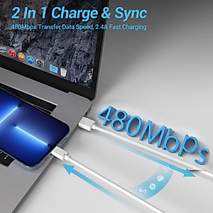 iPhone Charger Cable, [MFi Certified] Lightning Cable 3PACK 6FT USB A to Lightning Fast Charging Cord Data Transfer Wire Compatible with iPhone 14 13 12 11 Pro Max XS XR X 8 7 6 Plus SE iPad, White