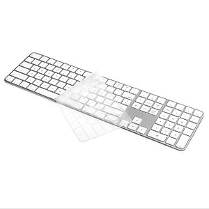 ProElife Keyboard Cover Skin for 2024 Magic Keyboard with Touch ID and Numeric Keypad (A3119) Ultra-Thin Silicon Protector (4 Keys ON The Left of Space BAR) (Transparent)