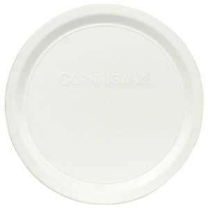 Corningware (2) F-15-PC 15oz French White Lids & (2) F-16 16oz French White Lids
