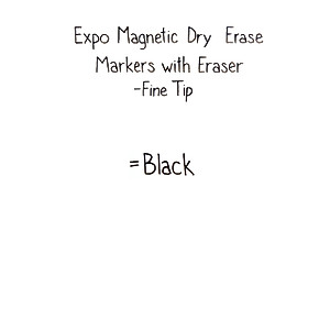Expo Magnetic Dry Erase Markers with Eraser, Fine Tip, Black, 4 Count