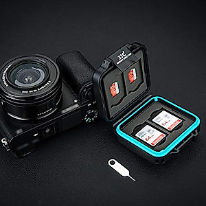 JJC Deluxe 8 Slots Compact Memory Card Case Holder Box Organizer for SD microSD SDXC microSDXC SDHC microSDHC TF Card, Travel-Friendly Memory Card Container with Water-Resistant & Shockproof Function