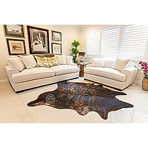 Genuine Dark Brindle Cowhide Rug 6 x 7-8 ft. 180 x 240 cm
