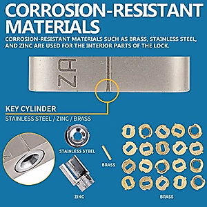 Zarker J55S keyed Padlock-Stainless Steel Shackle, 1-Pack