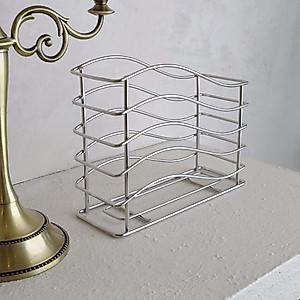 LEVIMETREE Silver Napkin Holder - Napkin Holders for Tables Modern Serviette Holder Tissue Dispenser Perfect for Outdoor Events - Decorative Clear Cocktail Napkin, servilleteros para mesas