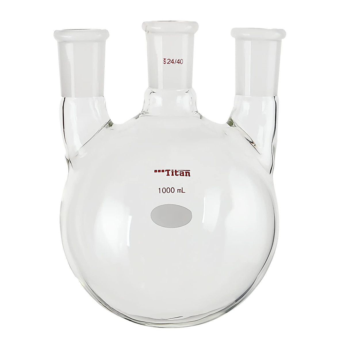 ADAMAS-BETA 1000ml 3 Neck Round Bottom Flask RBF with 24/40 Center & 24/40 Side Joint, Heavy Wall Borosilicate Glass