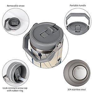 WITHSBKK 30oz Car Cup Mount Horsney Ski Lift Printed with Portable, Stainless Steel Travel Mug, Vacuum Insulated Tumbler And Straw, Leakproof for Car & Outdoor, UV Printed Design