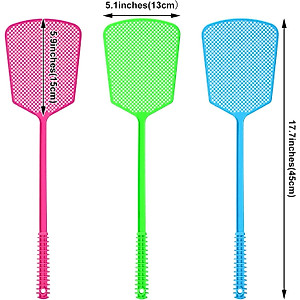 Multi-Pack Plastic Fly Swatters,Manual Colorful Flyswatters,6 Pack Heavy Duty Fly Killer,Work for Indoor,Garden,Office