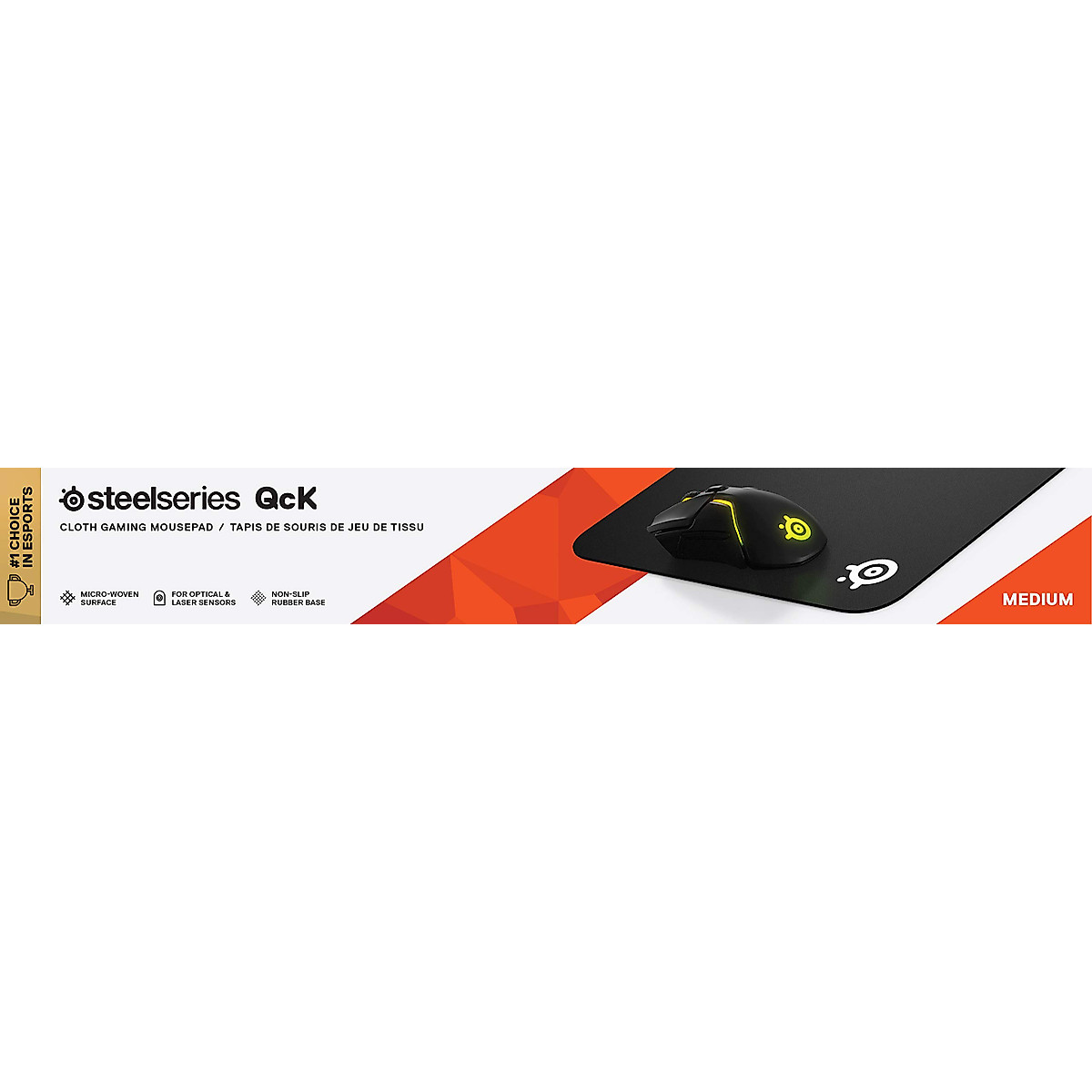 SteelSeries QcK Gaming Surface - Medium Thick Cloth - Mouse Pad of All Time - Peak Tracking and Stability - Black