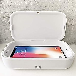UV Phone Sanitizer and Charger by Johns Avenue - UV Sanitizer with Quick 5 Minute Sanitation Mode Can Also Be Used in Car