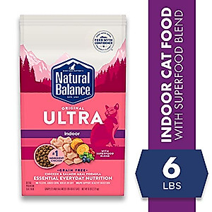Natural Balance Original Ultra Indoor Chicken & Salmon Meal Cat Food | Dry Food for Indoor Adult Cats | 6-lb. Bag